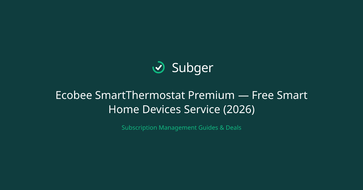 Ecobee SmartThermostat Premium — Free Smart Home Devices Service (2026 ...