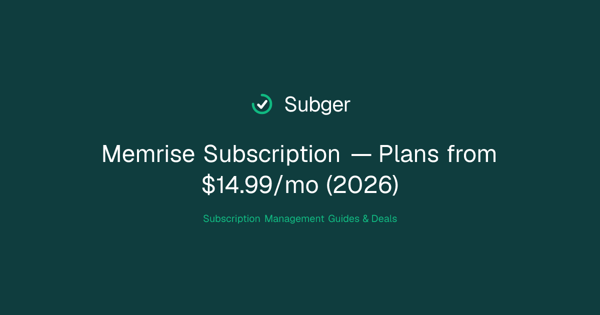 Memrise Subscription — Plans from $14.99/mo (2026) | Subger