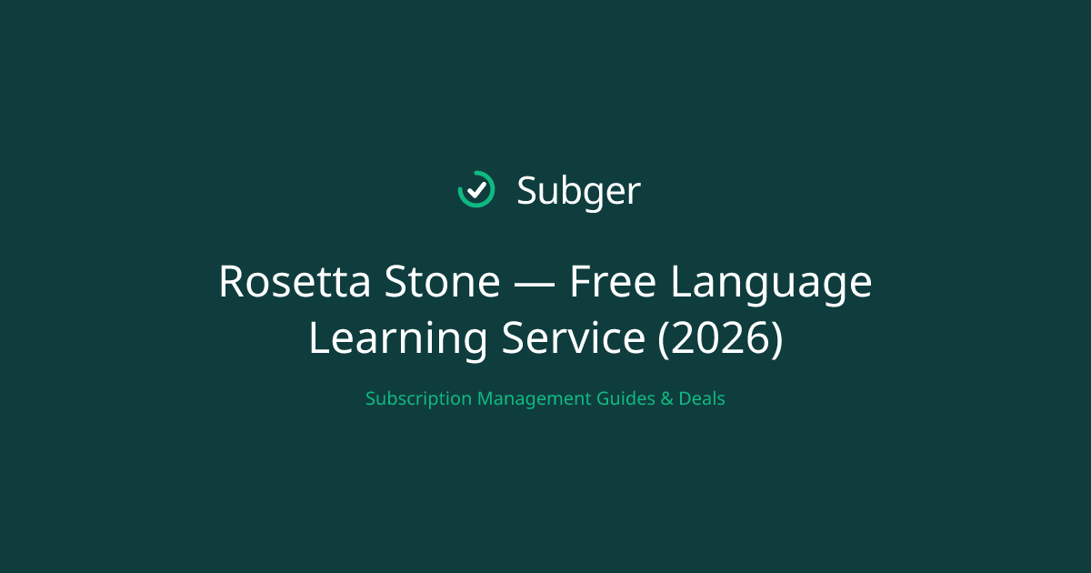 Rosetta Stone — Free Language Learning Service (2026) | Subger